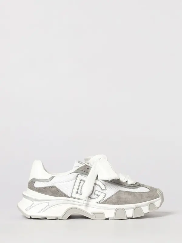 Dolce & Gabbana Dg Country Road Suede And Mesh Sneakers - White
