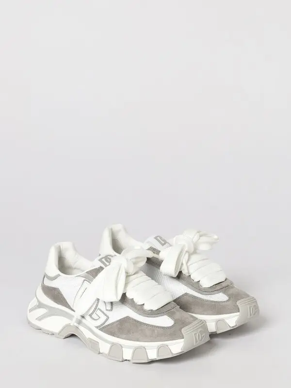 Dolce & Gabbana Dg Country Road Suede And Mesh Sneakers - White