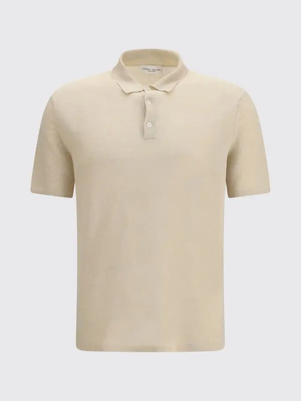 ROBERTO COLLINA Linen Polo Shirt - Ecru