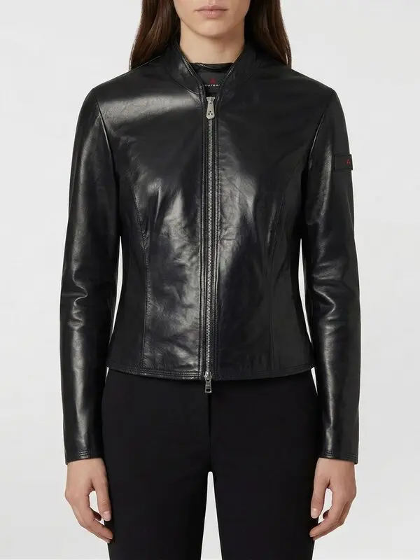 Peuterey Leather Bomber Jacket - Black
