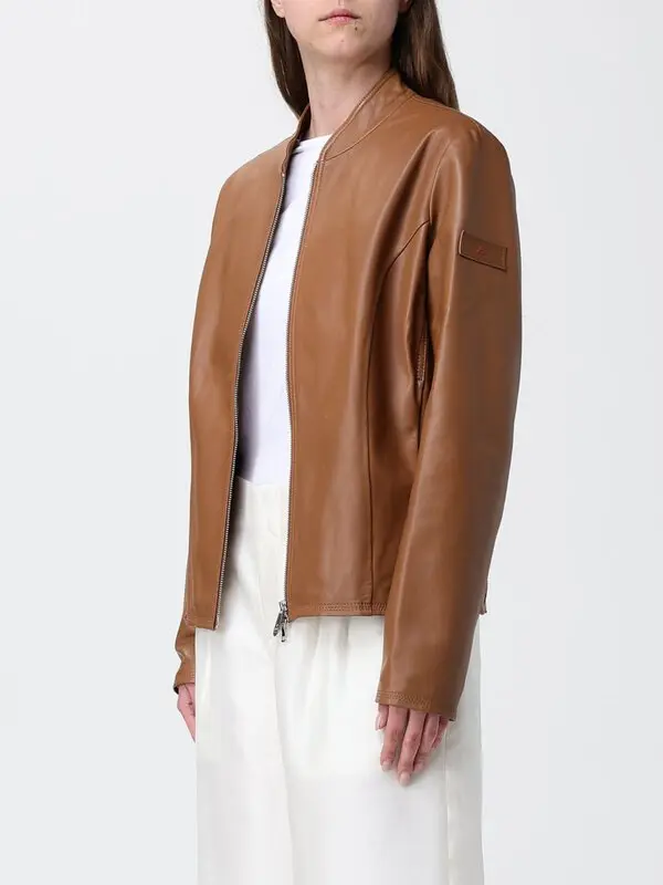 Peuterey Leather Zip-up Jacket - Brown