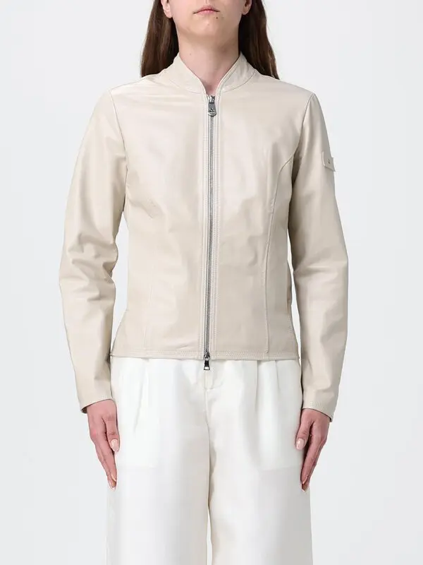 Peuterey Leather Bomber Jacket - White