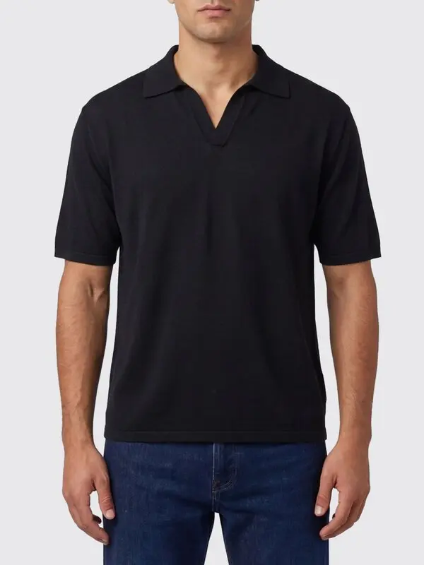 ROBERTO COLLINA Cotton Polo Shirt - Black