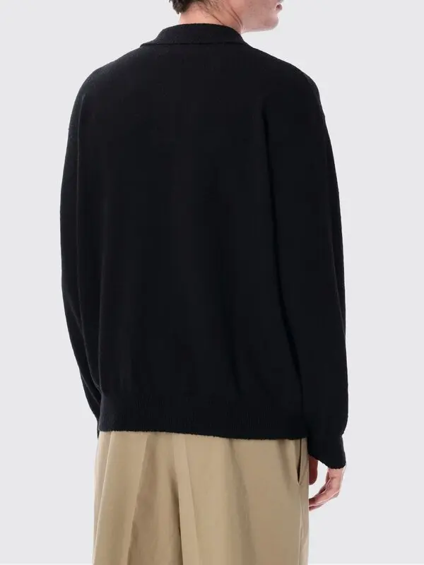 ROBERTO COLLINA Cotton Knit Polo Shirt - Black