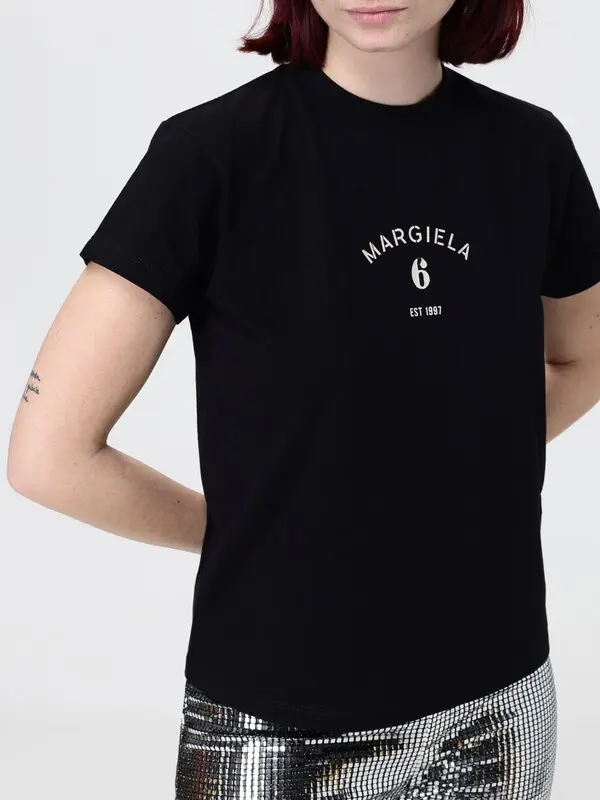 MAISON MARGIELA Cotton T-shirt With Logo - Black