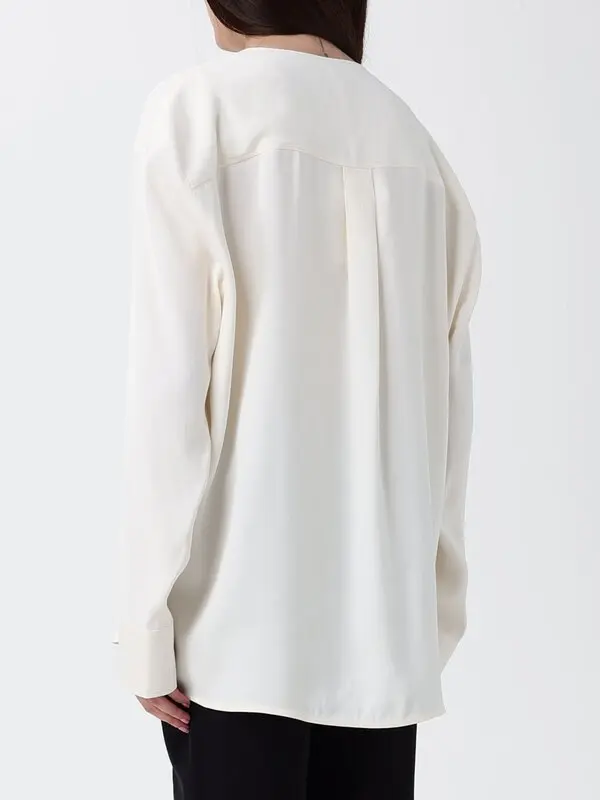 TOTEME Viscose Blouse With V-neck And Long Sleeves - White