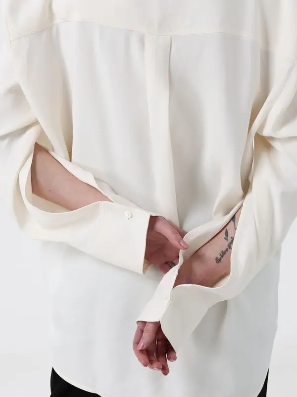 TOTEME Viscose Blouse With V-neck And Long Sleeves - White