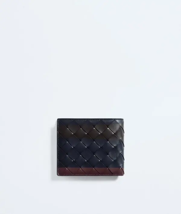 Bottega Veneta Intrecciato Bi-fold Wallet - Midnight/espresso/deep Mahogany