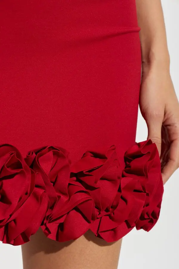 MAIÔ PARIS Bodycon Mini Dress With Floral Appliqués
