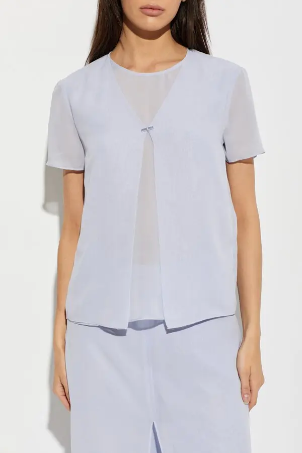 Emporio Armani Top With Round Neckline - Purple
