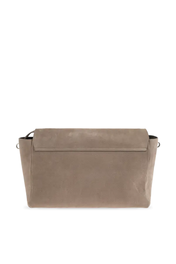 AMI Paris Leather Shoulder Bag With Logo