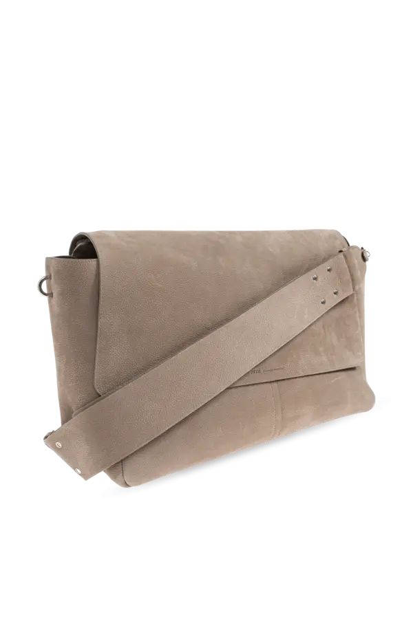 AMI Paris Leather Shoulder Bag With Logo