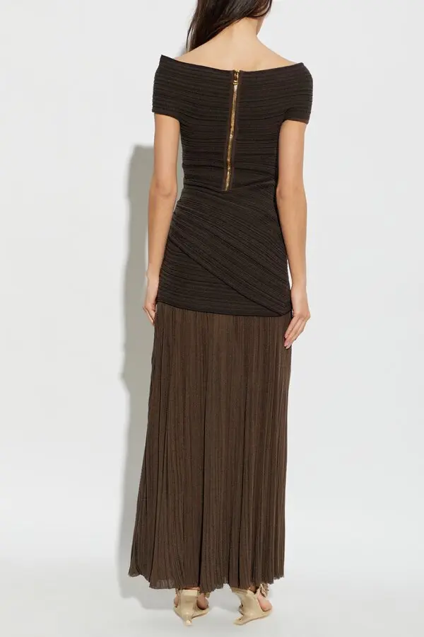 Balmain Off-the-shoulder Maxi Dress