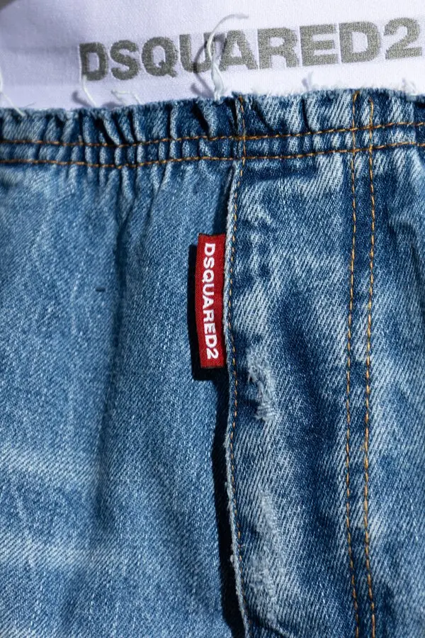 Dsquared2 Denim Shorts With Vintage Effect - Blue