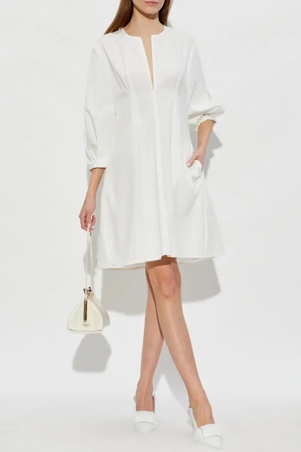 TOTEME V-neck A-line Dress - White