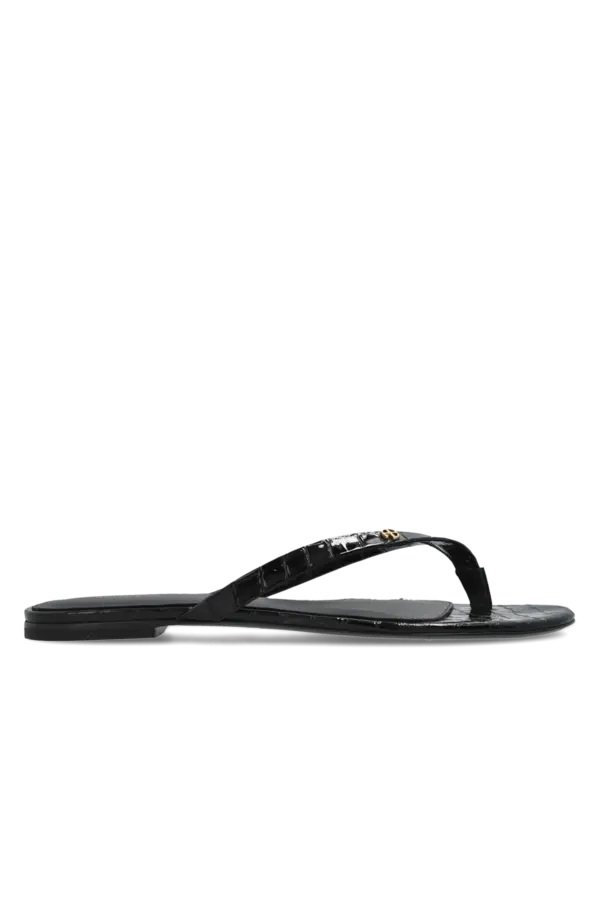 ANINE BING Noelle" Leather Slides - Black