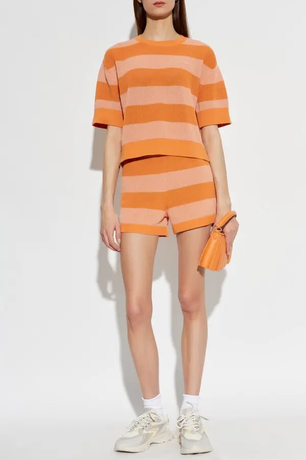 Lacoste High-waisted Striped Shorts