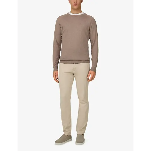 Boggi Milano Straight Regular-fit Stretch-denim Jeans - Beige