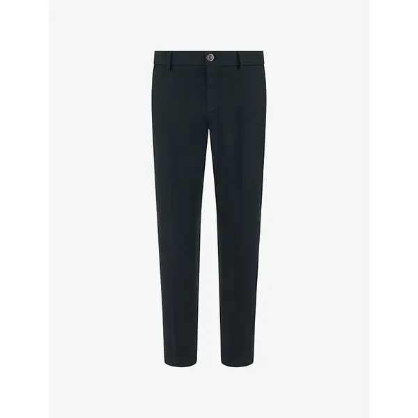 Boggi Milano Regular-fit Stretch Cotton-blend Trousers - Black