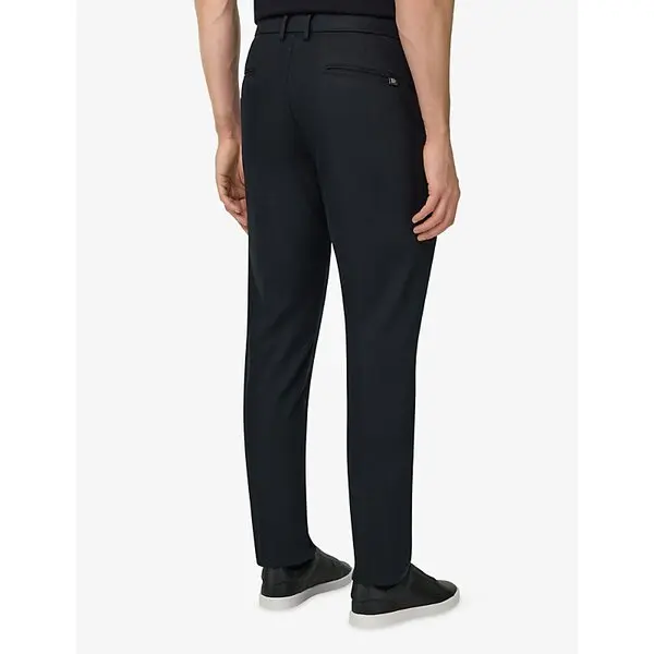 Boggi Milano Regular-fit Stretch Cotton-blend Trousers - Black