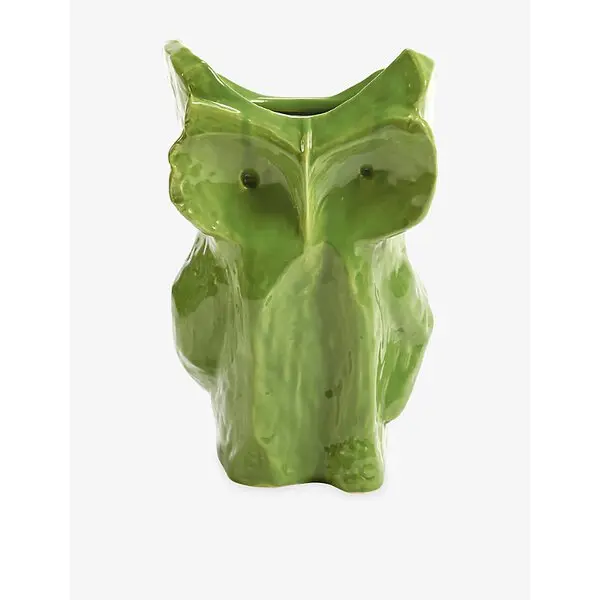 SERAX Owl Vase After Midnight Stoneware Vase - Green