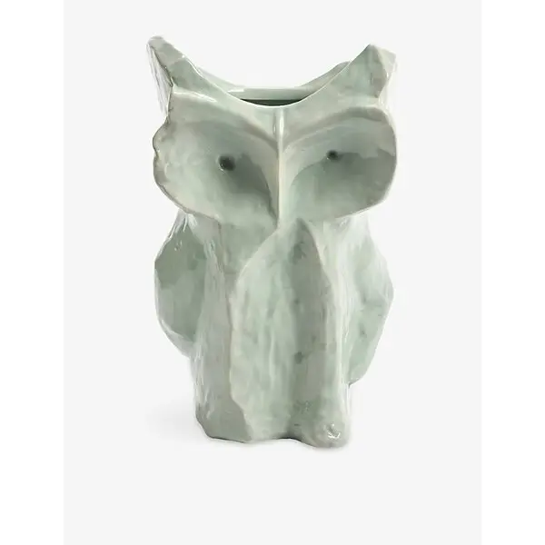 SERAX Owl Vase After Midnight Stoneware Vase - Light Blue