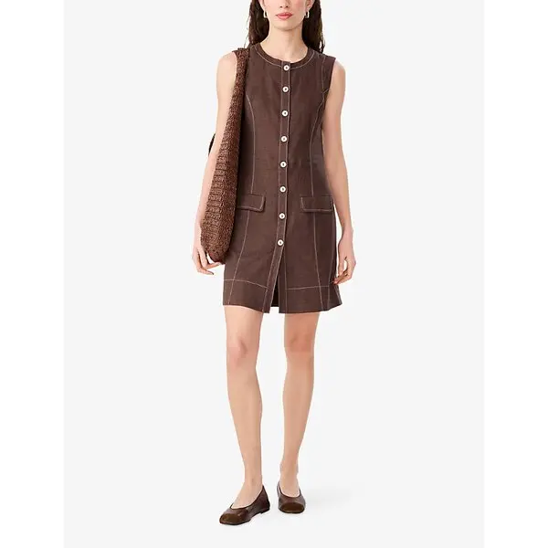 OMNES Raphi Button-front Mini Dress