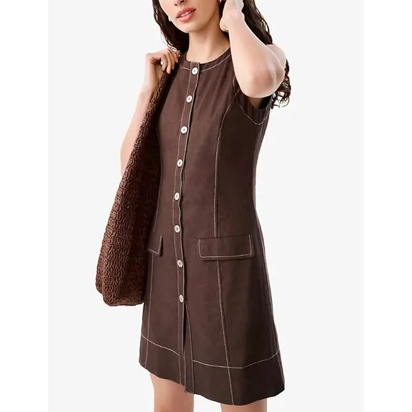 OMNES Raphi Button-front Mini Dress