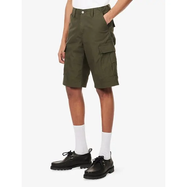 Carhartt Work In Progress Patch-pocket Cotton Cargo Shorts - Cypress