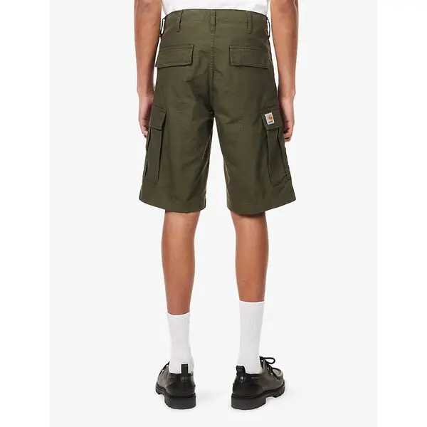 Carhartt Work In Progress Patch-pocket Cotton Cargo Shorts - Cypress