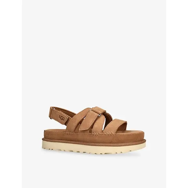 UGG Goldenstar Gleam Suede Sandals - Tan