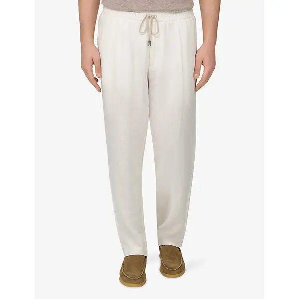 Boggi Milano Tapered Linen Trousers