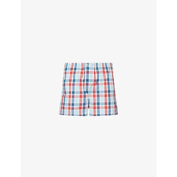 Derek Rose Classic-fit Cotton Boxer Shorts - Blue