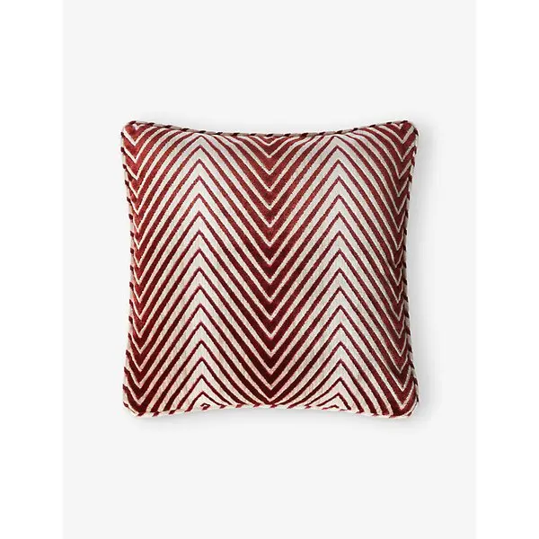 Missoni Ziggy Zigzag-pattern Velvet Cushion 40cm X 40cm - Red Multicolor