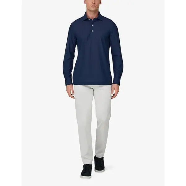 Boggi Milano Straight Regular-fit Stretch Cotton-blend Trousers