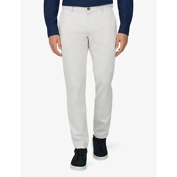 Boggi Milano Straight Regular-fit Stretch Cotton-blend Trousers