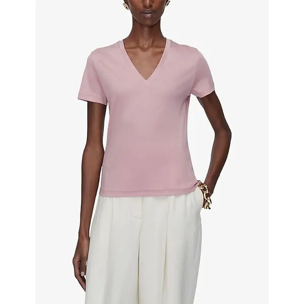 JOSEPH Cotton-jersey V-neck T-shirt