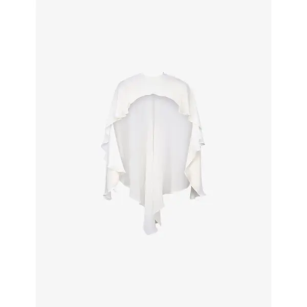 House Of Cb Alena Asymmetric Silk Shawl - Ivory