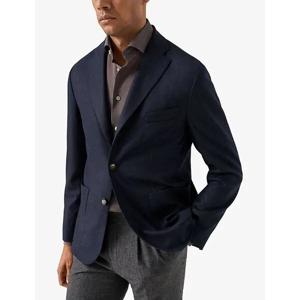 Eton Semi Solid Slim-fit Merino-wool Shirt