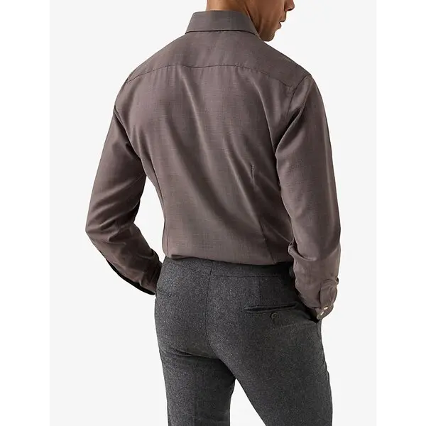 Eton Semi Solid Slim-fit Merino-wool Shirt