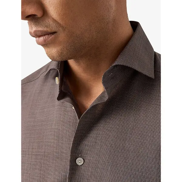 Eton Semi Solid Slim-fit Merino-wool Shirt