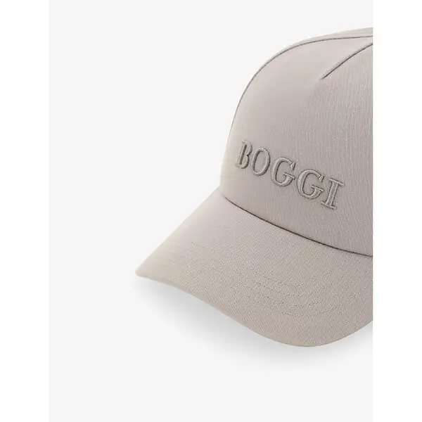 Boggi Milano Cotton Baseball Cap With Logo Embroidery - Sand