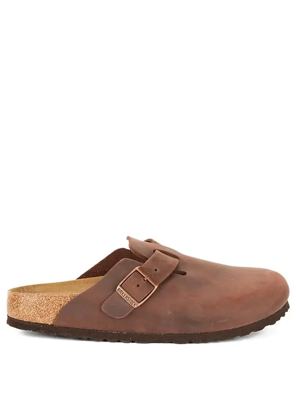 BIRKENSTOCK Boston Leather Mule - Brown