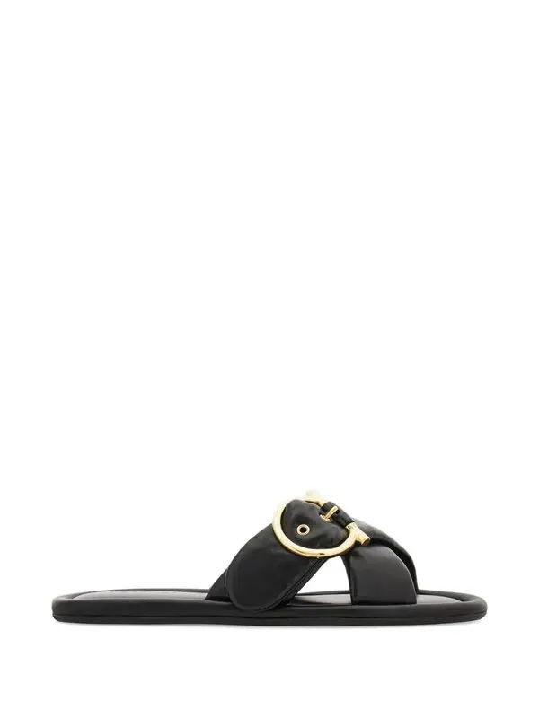 FERRAGAMO Elyzia Leather Slide - Black