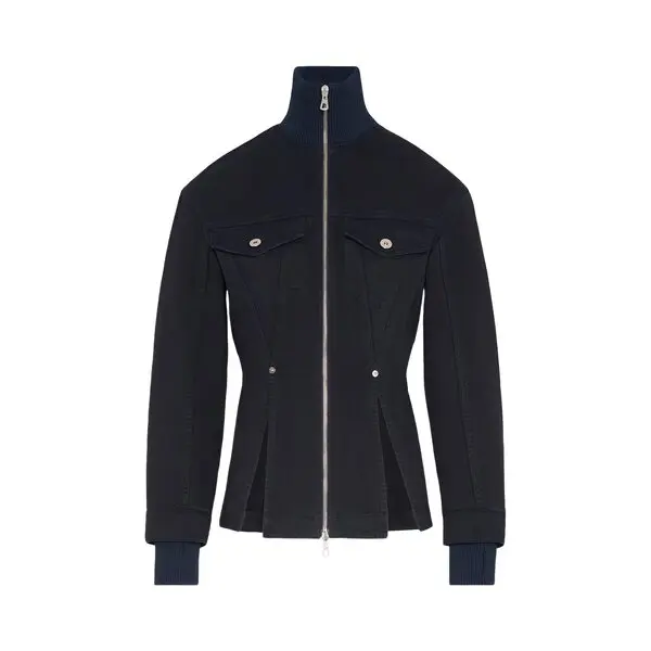 JEAN PAUL GAULTIER Overdyed Fitted Denim Jacket 'navy - Blue