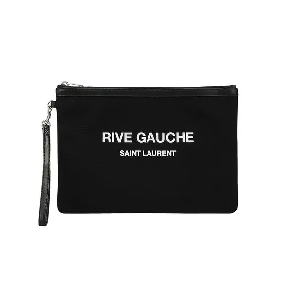 Saint Laurent Rive Gauche Zippered Pouch - Black