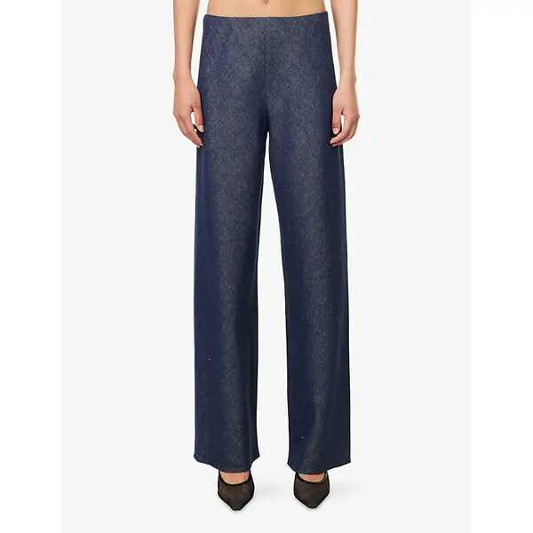 Vince Colette Wide-leg High-rise Cotton-linen Trousers