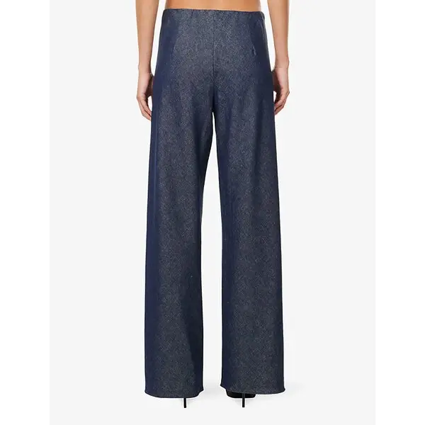 Vince Colette Wide-leg High-rise Cotton-linen Trousers