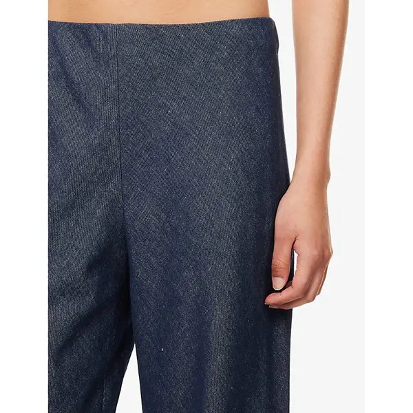 Vince Colette Wide-leg High-rise Cotton-linen Trousers