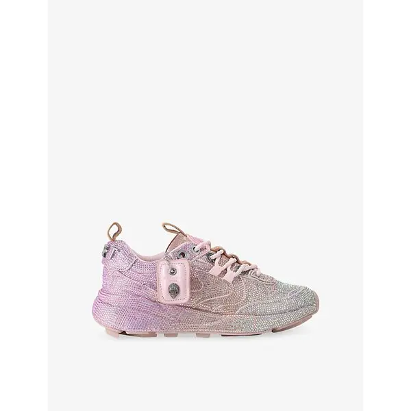 Kurt Geiger Kurt Crystal Woven Trainers - Pink Comb